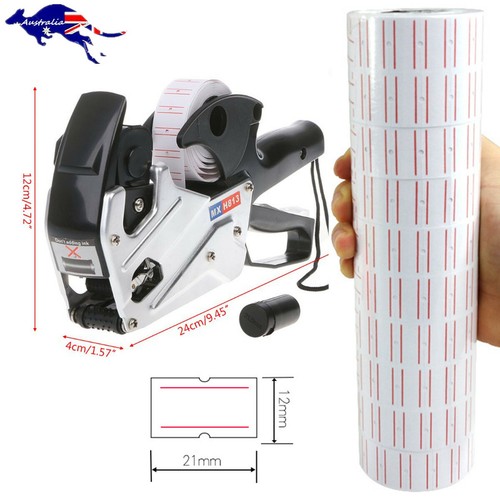 Pricing Gun Labeller Price Tag 10 Rolls Labels 1 Inks Roller Machine ...