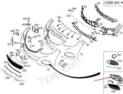 MERCEDES-BENZ E-CLASS W212 Front Bumper Right Grill A2128852823 New ...
