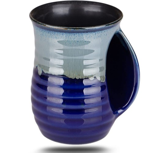 Hand Warmer Mug for Coffee Handmade Pottery (Upgraded) - 16 Ounce Large ...