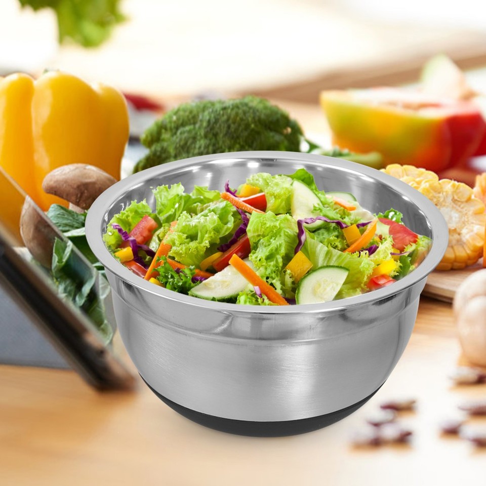 Large Mixing Bowl Stainless Steel Round Basin Metal Bowls Kitchen ...