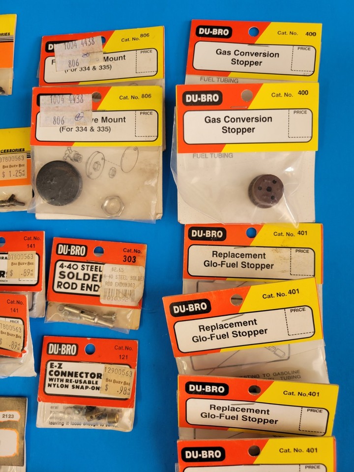 RC Airplane Misc. Parts Lot (77) Pieces Du-Bro Hardware Carl Goldberg ...