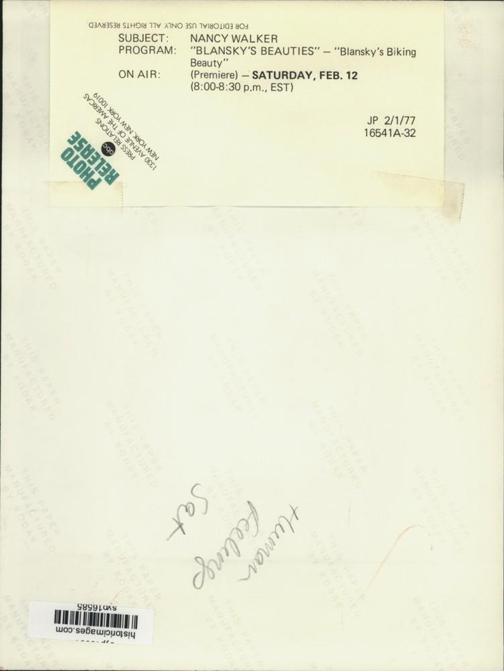 1977 Press Photo Nancy Walker in "Blansky's Beauties"-"Blansky's Biking ...