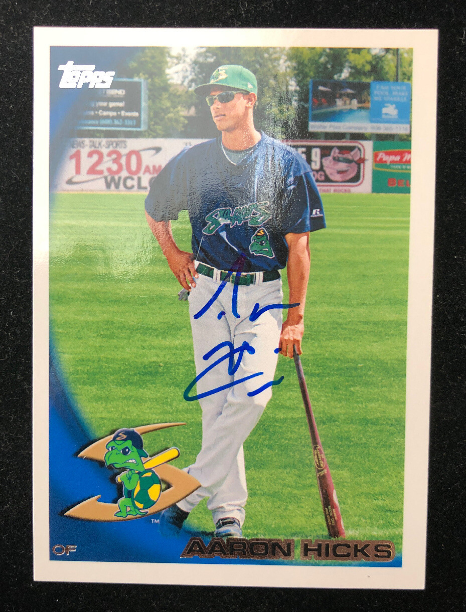 AARON HICKS 2010 TOPPS AUTOGRAPHED SIGNED AUTO BASEBALL CARD 2 SNAPPERS ...