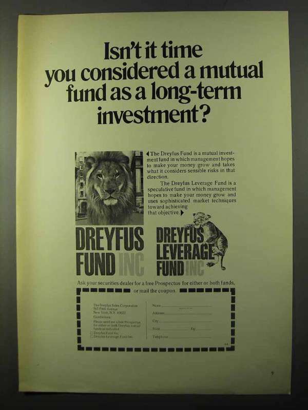 1971 Dreyfus Fund Ad - A Long-Term Investment | eBay