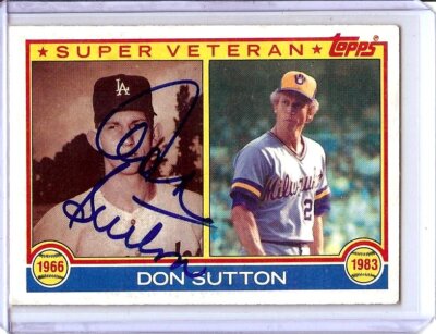Don Sutton 1982 Topps Hand Signed Autograph Super Vet Brewers #146 JSA ...
