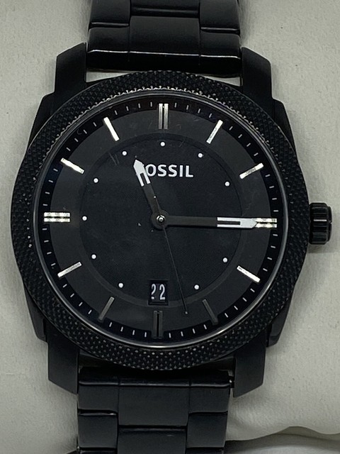 Fossil FS4775 Men's Black Stainless Steel Analog Black Dial Quartz ...