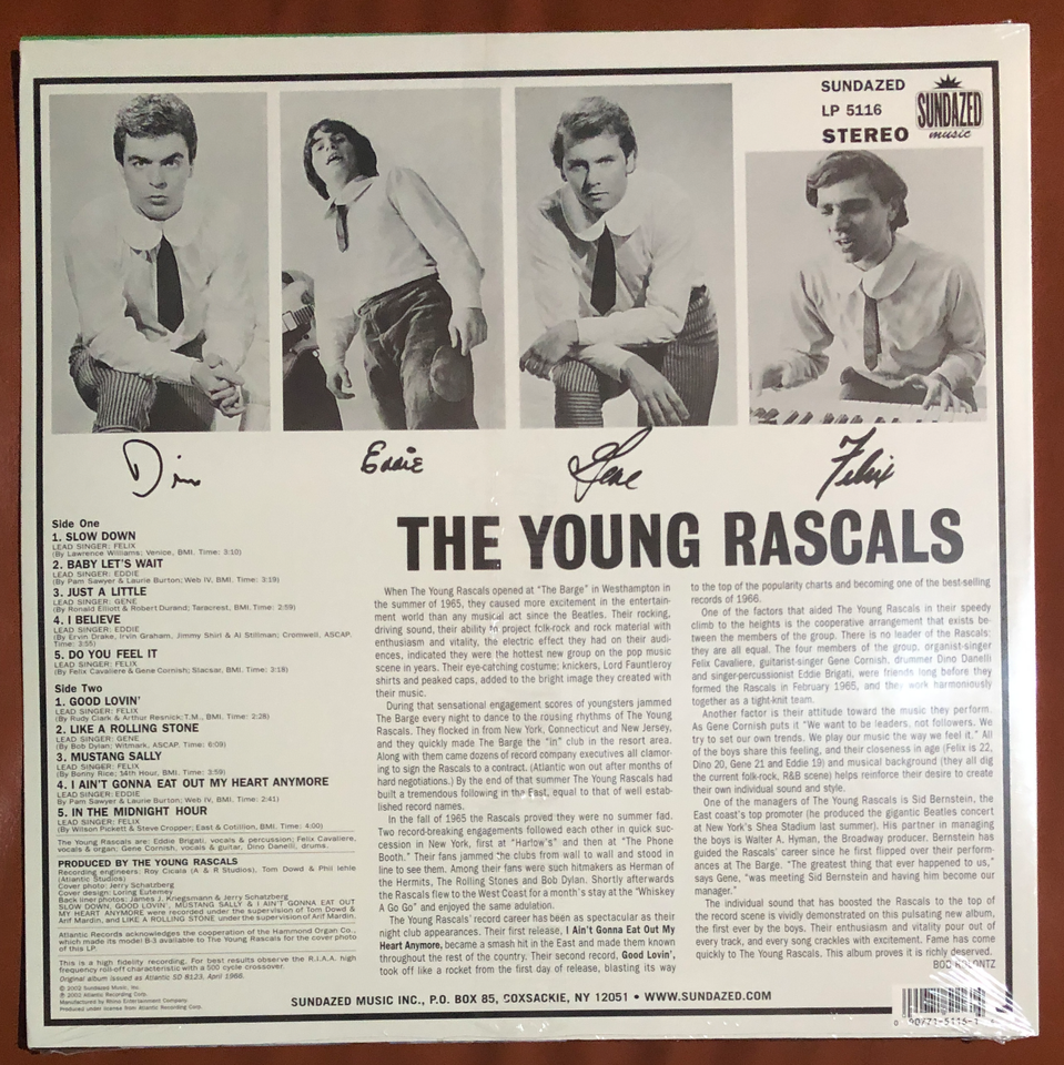 The Young Rascals by The Rascals 180g LP from the Original Master Tapes ...