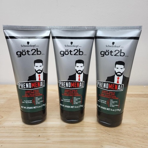 3X Got2b Phenomenal Light Hold Styling Gel Schwarzkopf Men 6 oz each ...