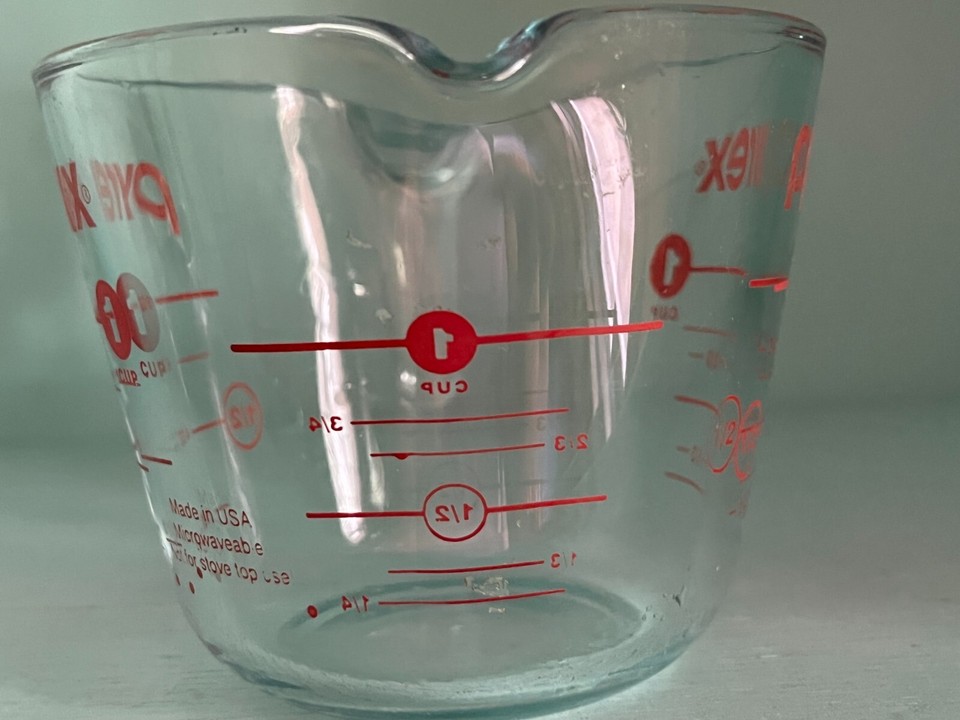 You Choose! Pyrex Glass Red / Blue Letters J, D, Handle Measuring 1 Cup ...