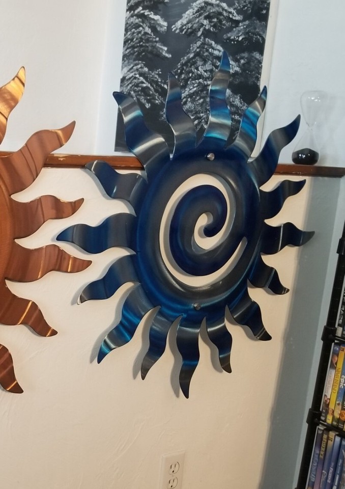 Metal sun wall Hanging art Decorative outdoor patio Garden Fence Sun ...