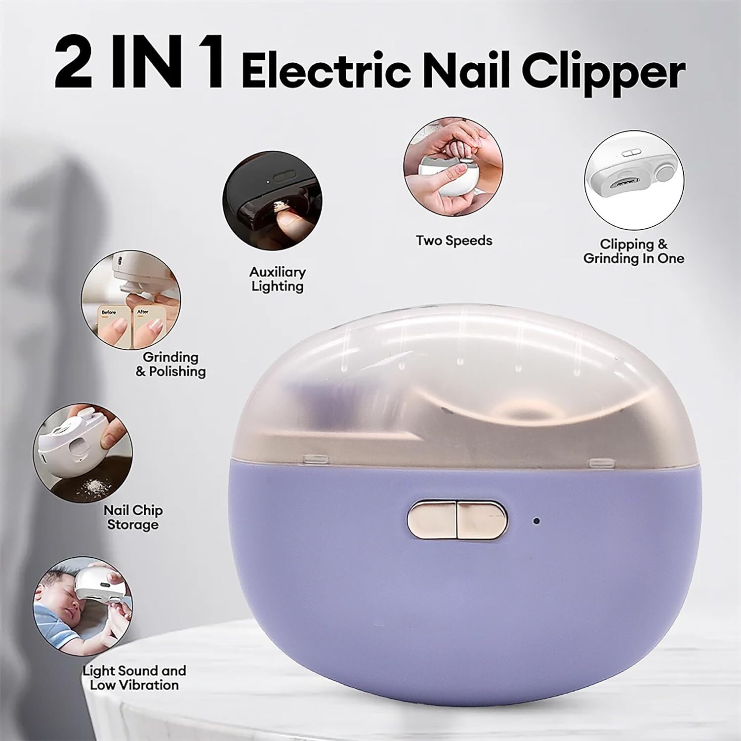 Professional Cutter Pedicure Electric Automatic Nail Clippers Toe Thick ...