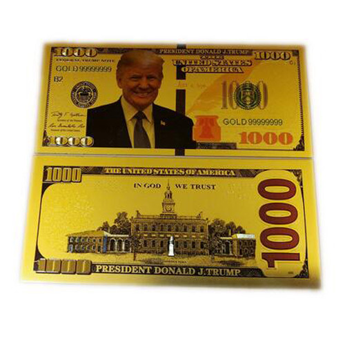 10 President Donald Trump Gold Plated Bookmark Novelty Dollars Bill ...