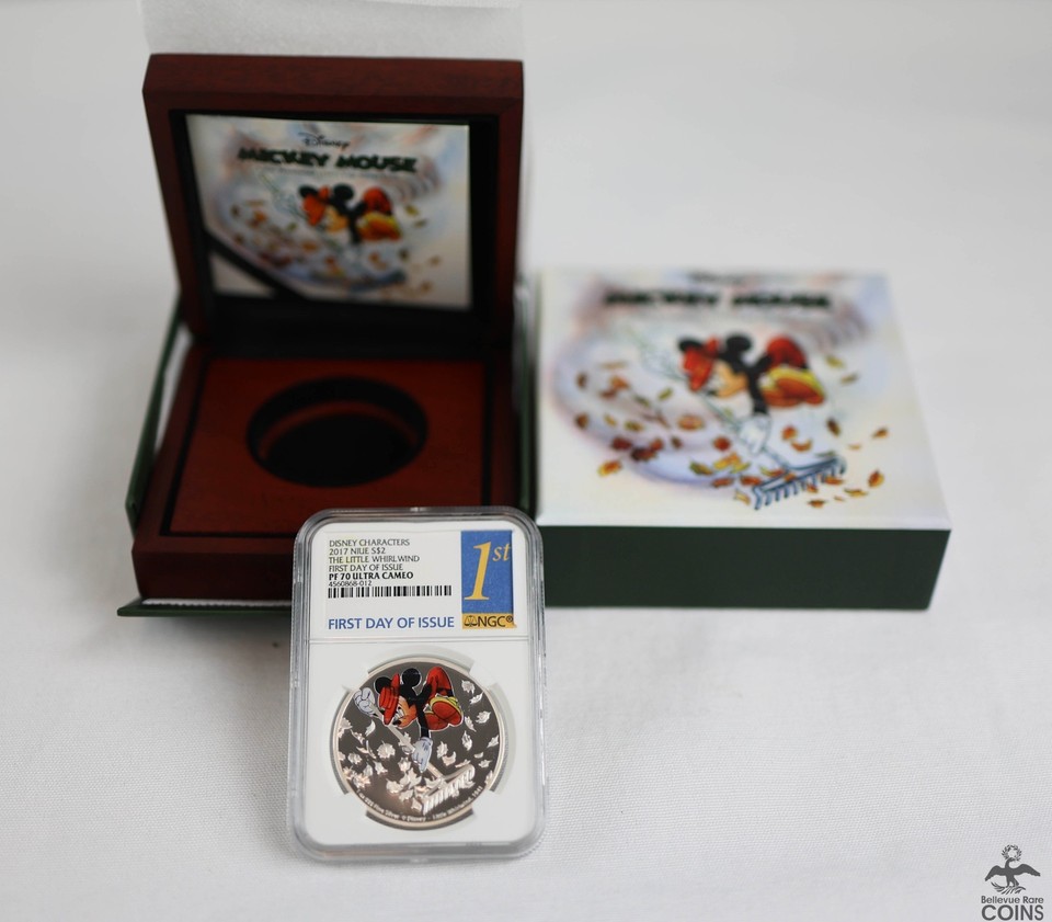 2017 Niue Mickey Mouse: Little Whirlwind .999 Silver 1oz Coin NGC PF70 ...
