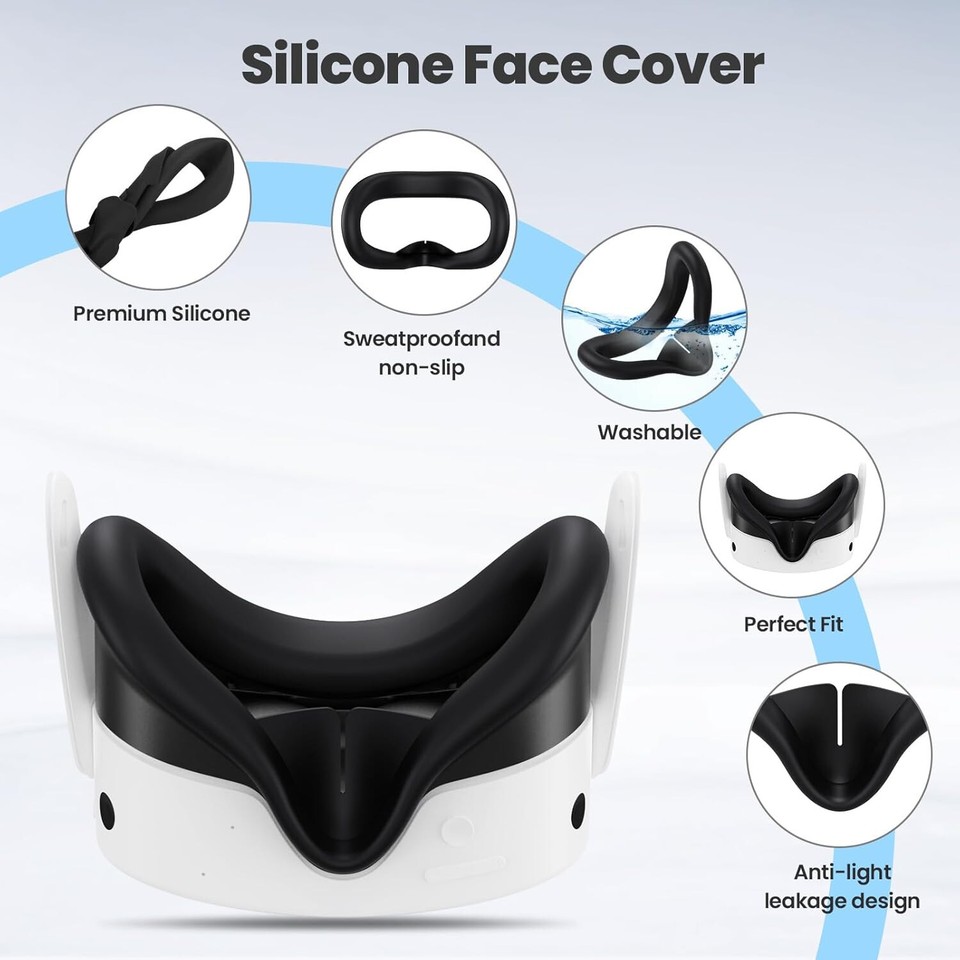 Silicone Cover Set Compatible with Meta/Oculus Quest 3s Accessories, VR ...