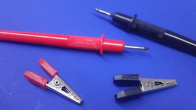 ALLIGATOR clips -- Red & Black -- Negative & Positive Voltmeter test ...