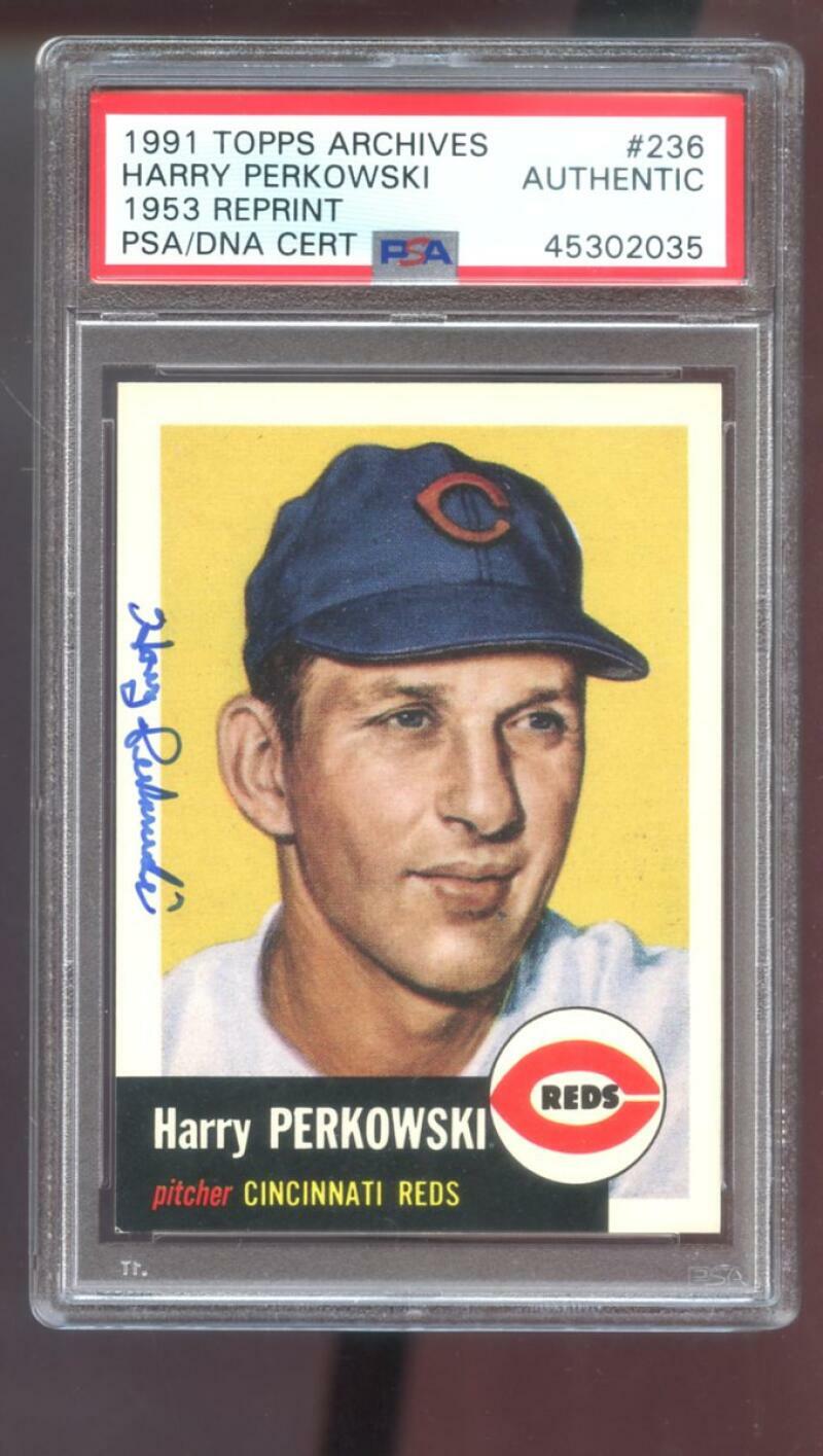 1991 Topps Archives 1953 #236 Harry Perkowski Autograph Auto PSA/DNA ...