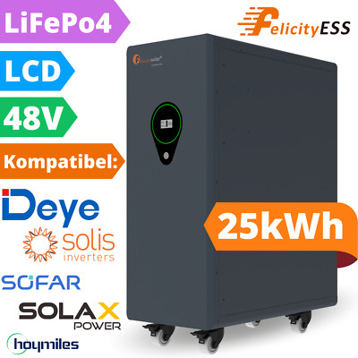 Felicity ESS Solar Speicher Batteriespeicher 25 kWh PV Akku 48V LiFePO4 für Deye | eBay.de