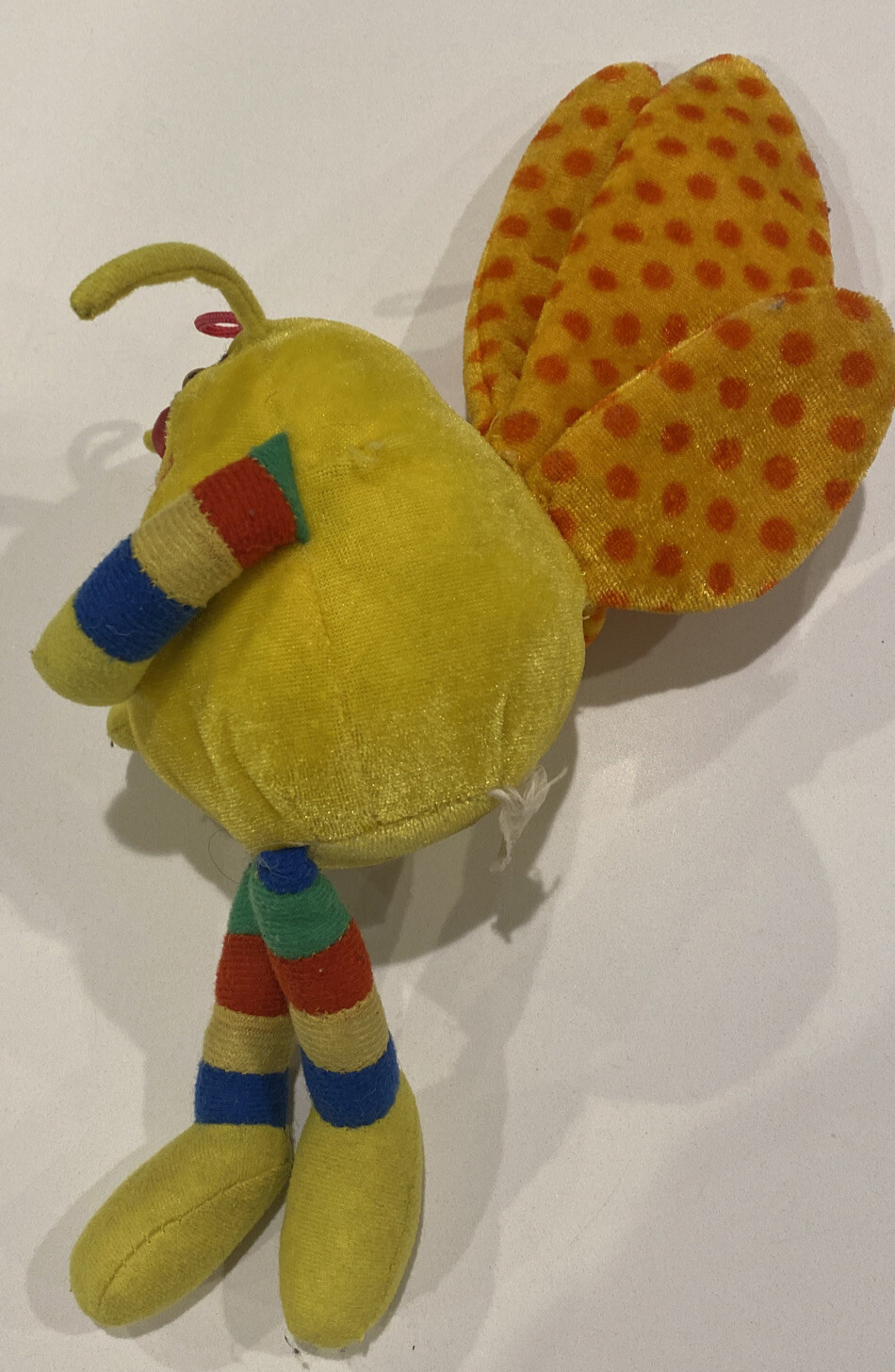 Vtg Yellow Butterfly Plush Stuffed Animal Orange Polka Dot Wings ...