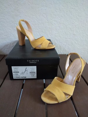 TALBOTS Women's "LYRA2" SUNSHINE YELLOW SANDALS HEELS Size 6.5 AA ...
