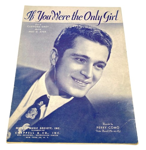 If You Were the Only Girl Piano Sheet Music by Clifford Grey 1929 Perry ...