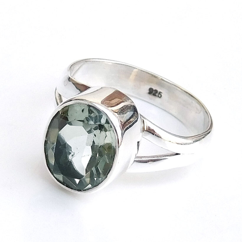 Natural Green Amethyst Ring 925 Sterling Silver Green Amethyst Gift ...