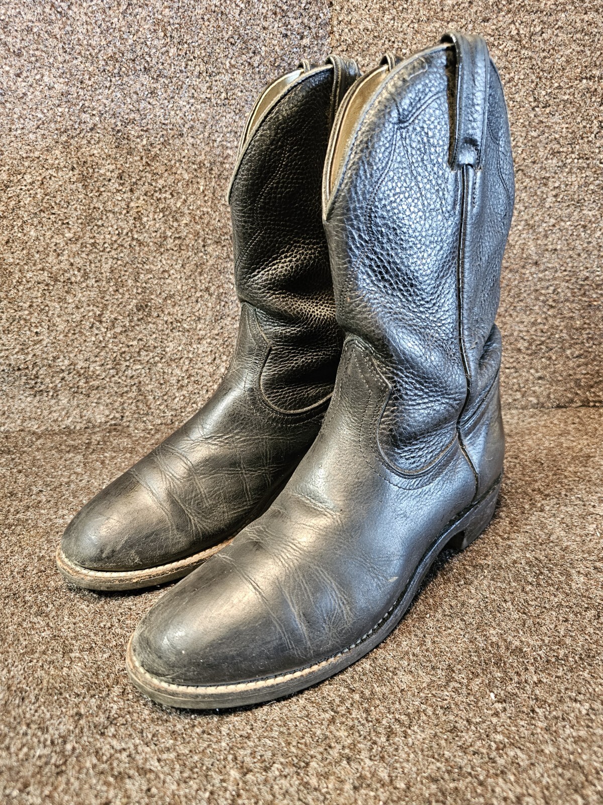 Boulet Men's Cowboy Boots Size 8.5 C Black | eBay