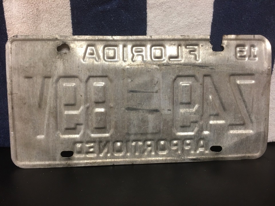 2013 Florida Apportioned License Plate. | eBay