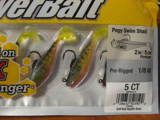 Berkley PowerBait Pogy Swim Shad 2" Firetiger 5ct for sale online | eBay
