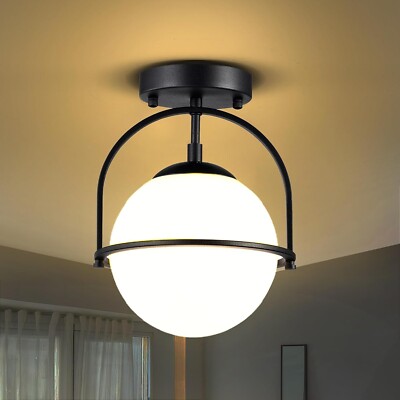 Mid Century Modern globe ceiling light Semi Flush Mount Ceiling Light ...