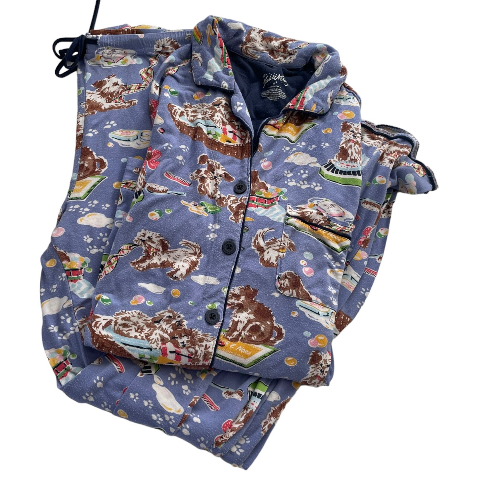 Nick & Nora Dog Bubble Bath Grooming Pajama Set Mediu… - Gem