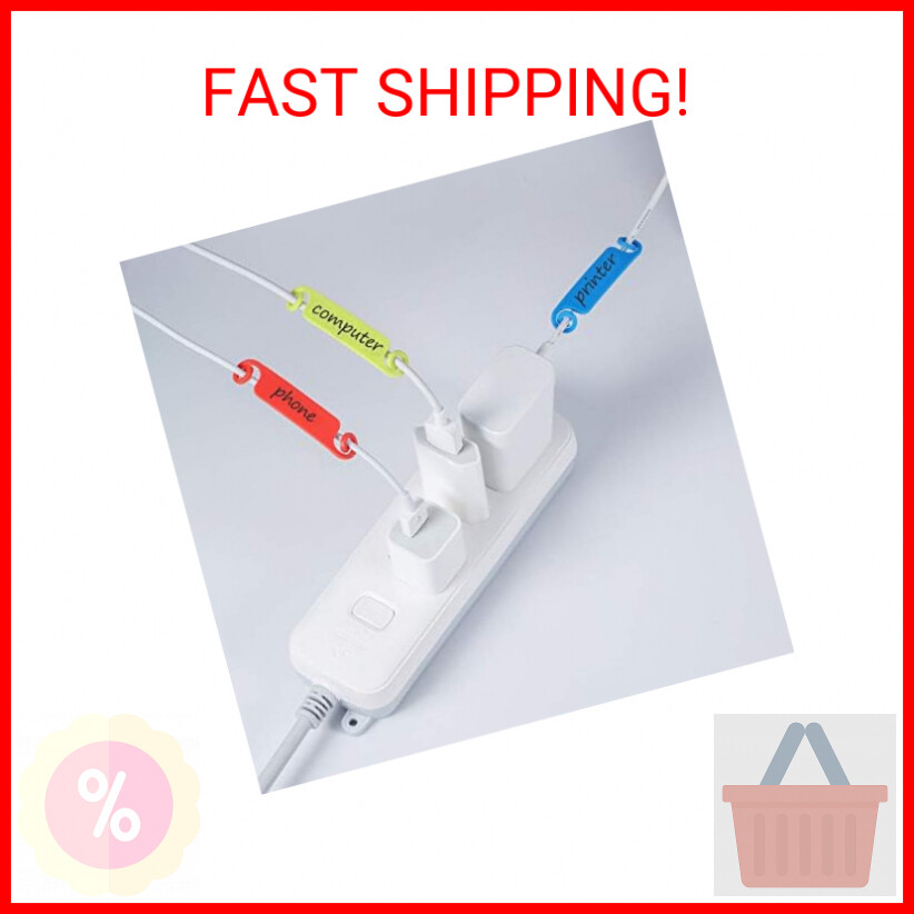 Honoson 50 Pieces Cable Tags Cable Management Labels Multicolor Cable ...