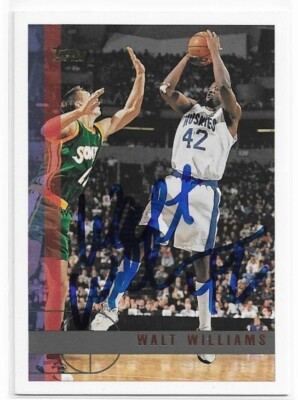 WALT WILLIAMS Autographed Signed 1997-98 Topps card #65 Toronto Raptors ...
