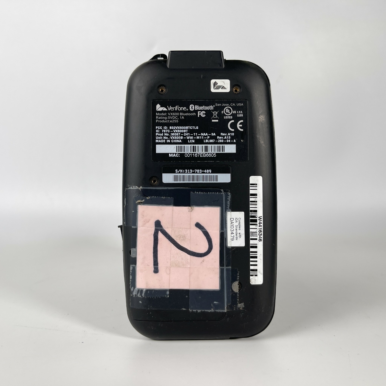 Verifone VX600 Black Handheld Bluetooth Touch Keypad 2D/3D Transaction ...