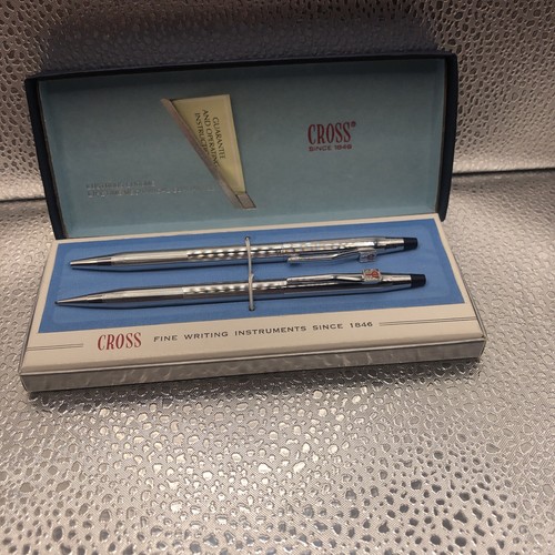 Vintage Cross Chrome Ballpoint Pen and Pencil Set 3501 Edison edition ...