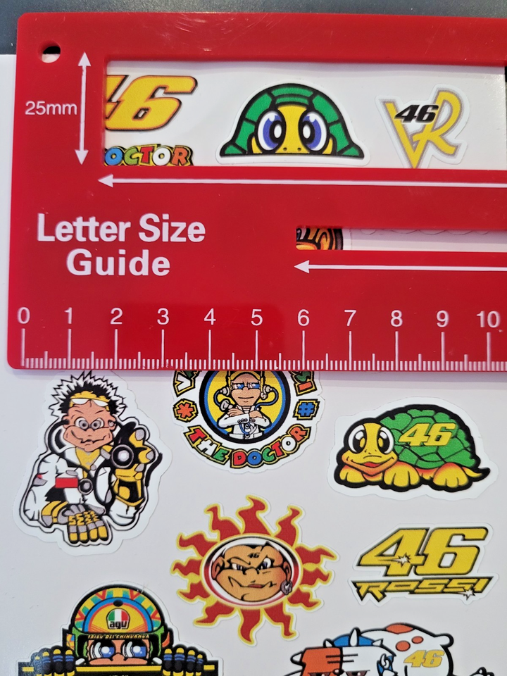 VALENTINO ROSSI 17 x waterproof vinyl stickers ideal for bikes, helmets ...