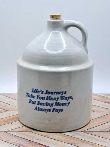 1992 Red Wing Stoneware Shoulder Jug Coin Bank Goodhue County National ...