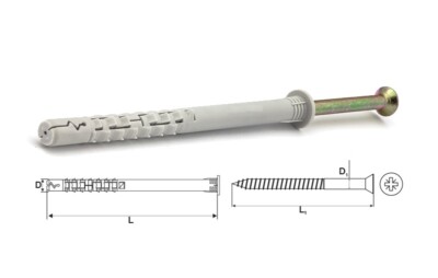 Rahmendübel Ø8mm 10mm Langschaftdübel Fensterrahmendübel Senkkopf Länge ...