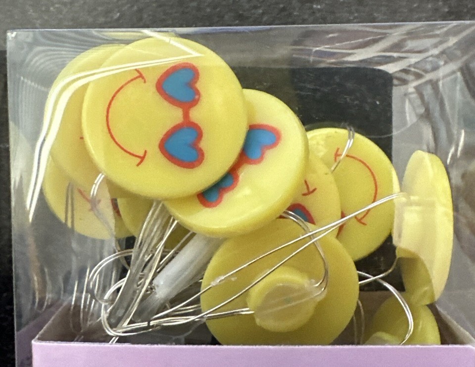 2 boxes Smiley Faces Lights String 10 LIGHTS Silver Wire | eBay