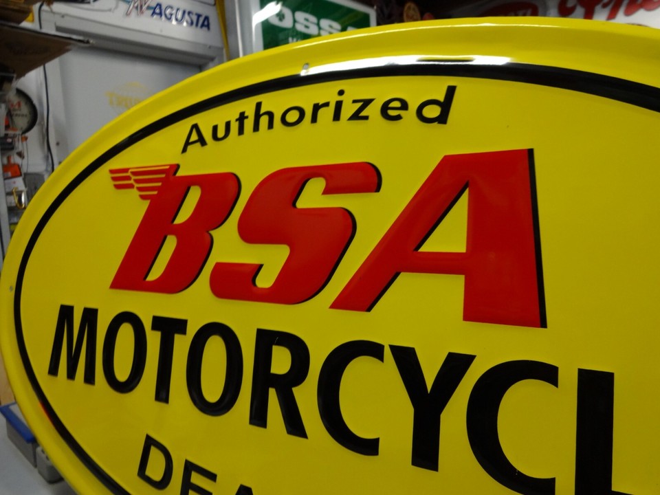 BSA OVAL DEALER MOTORCYCLE LG SIGN 31" x 18" PARTS EC0001 | eBay