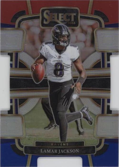 2023 Panini Select - Concourse Lamar Jackson #7 Red & Blue Prizm Die ...