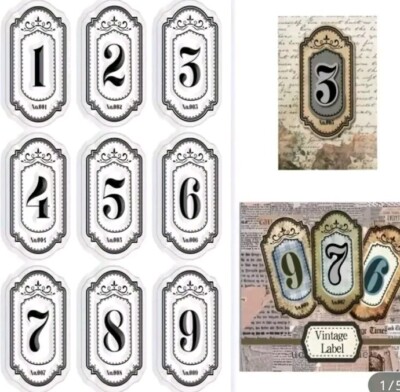 Number Crafting Rubber Stamps Numerals Text Digits Labels Stamping ...