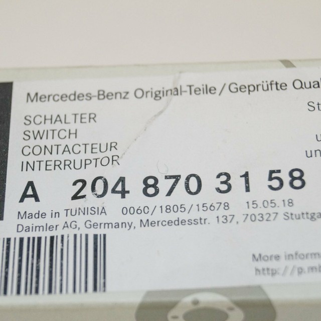 Mercedes-Benz C W205 Bonnet Hood Switch A2048703158 2017 Genuine for ...