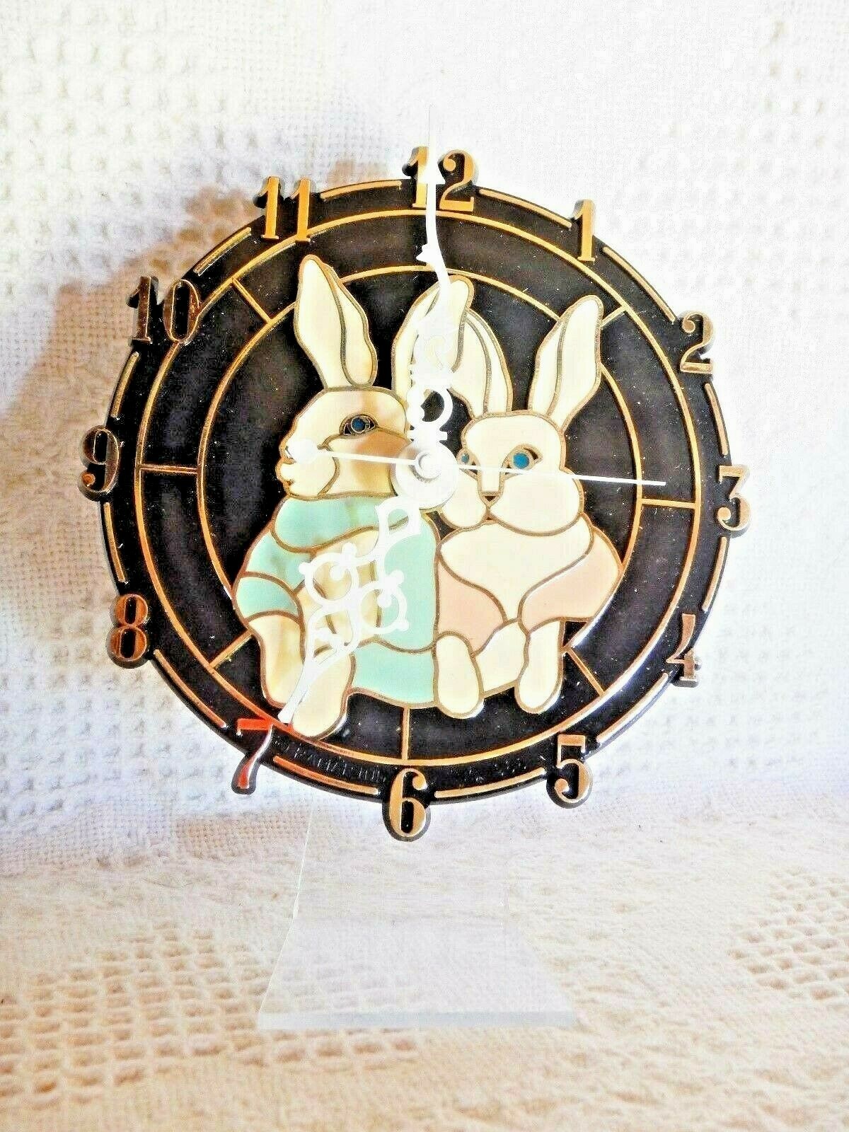 Bunnies (Rabbits) (6") Dial Desk/Table Clock (Battery Operated)(Acrylic ...