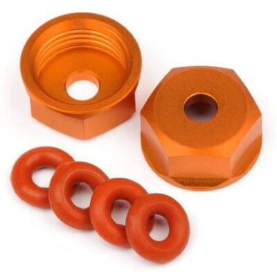New Hpi For Threaded Shock Set Aluminum Bottom Shock Cap (Orange/2 ...