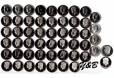 1964 - 2016 S Proof Kennedy Half Dollar Complete Set (include silver ...