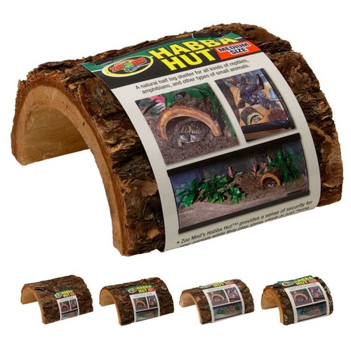 Reptile Wooden Hides Zoo Med Habba Hut Vivarium Decoration Terrarium ...