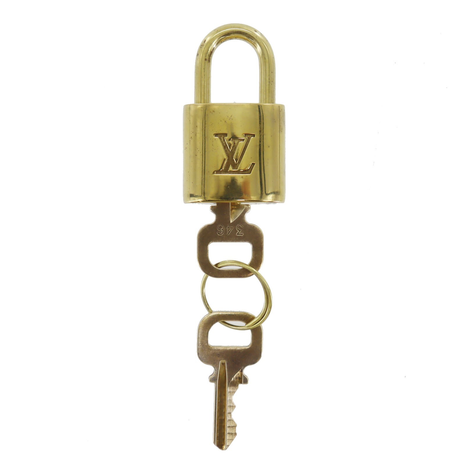 #346 LOUIS VUITTON LV Lock & Key set Padlock Gold-Ton… - Gem