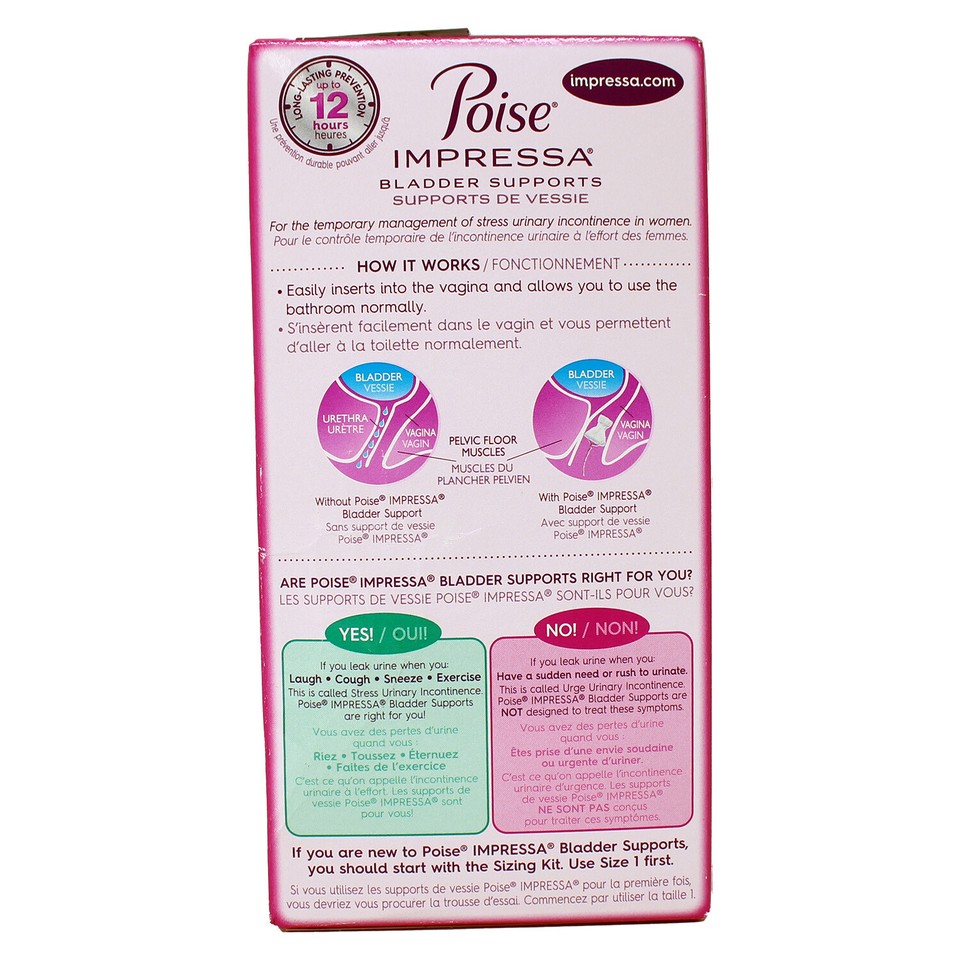 Poise Impressa Bladder Supports Size 2 , 8 Count | eBay