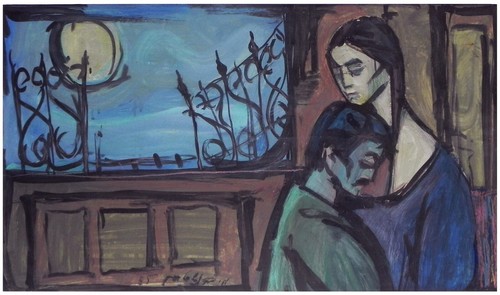 Moshe Bernstein: Lovers on Full Moon Night 1955 / Israeli Polish Jewish ...