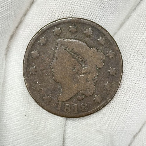 1818-P Coronet Matron Liberty Head Large Cent 1C One Penny Copper US ...